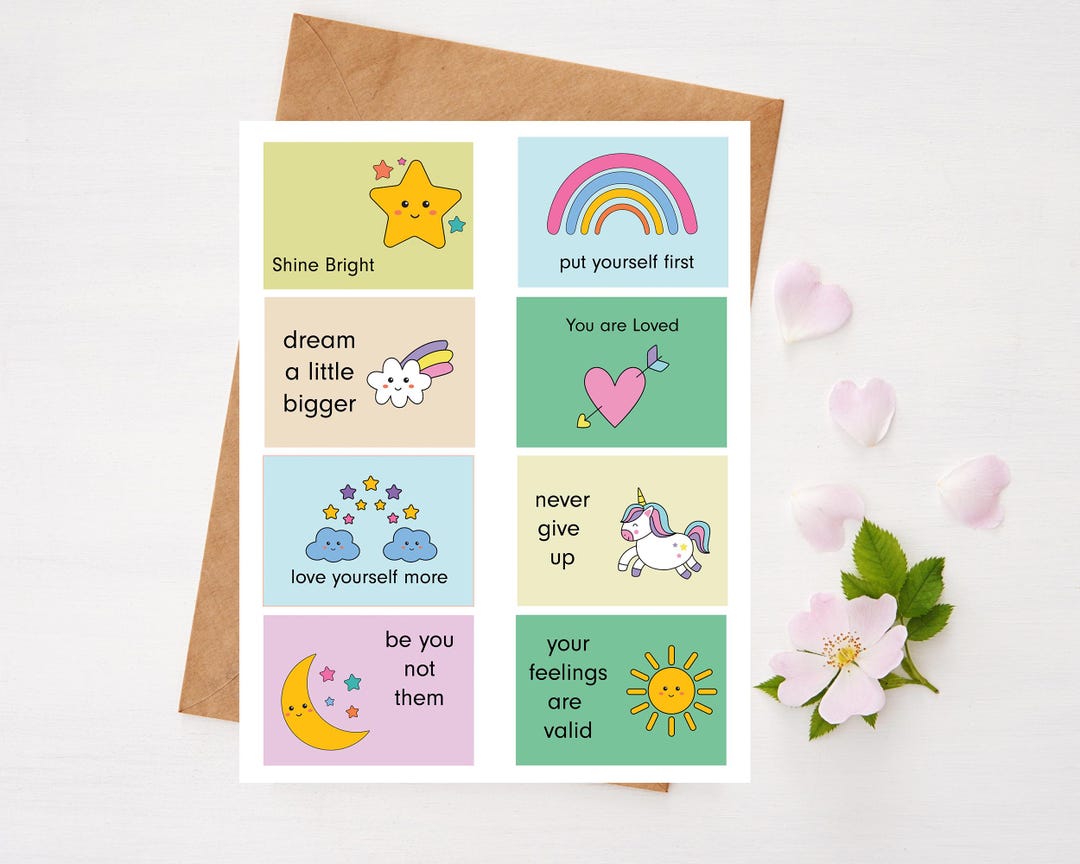 Printable Affirmation Cards for Kids – Cute & Uplifting Motivational ...