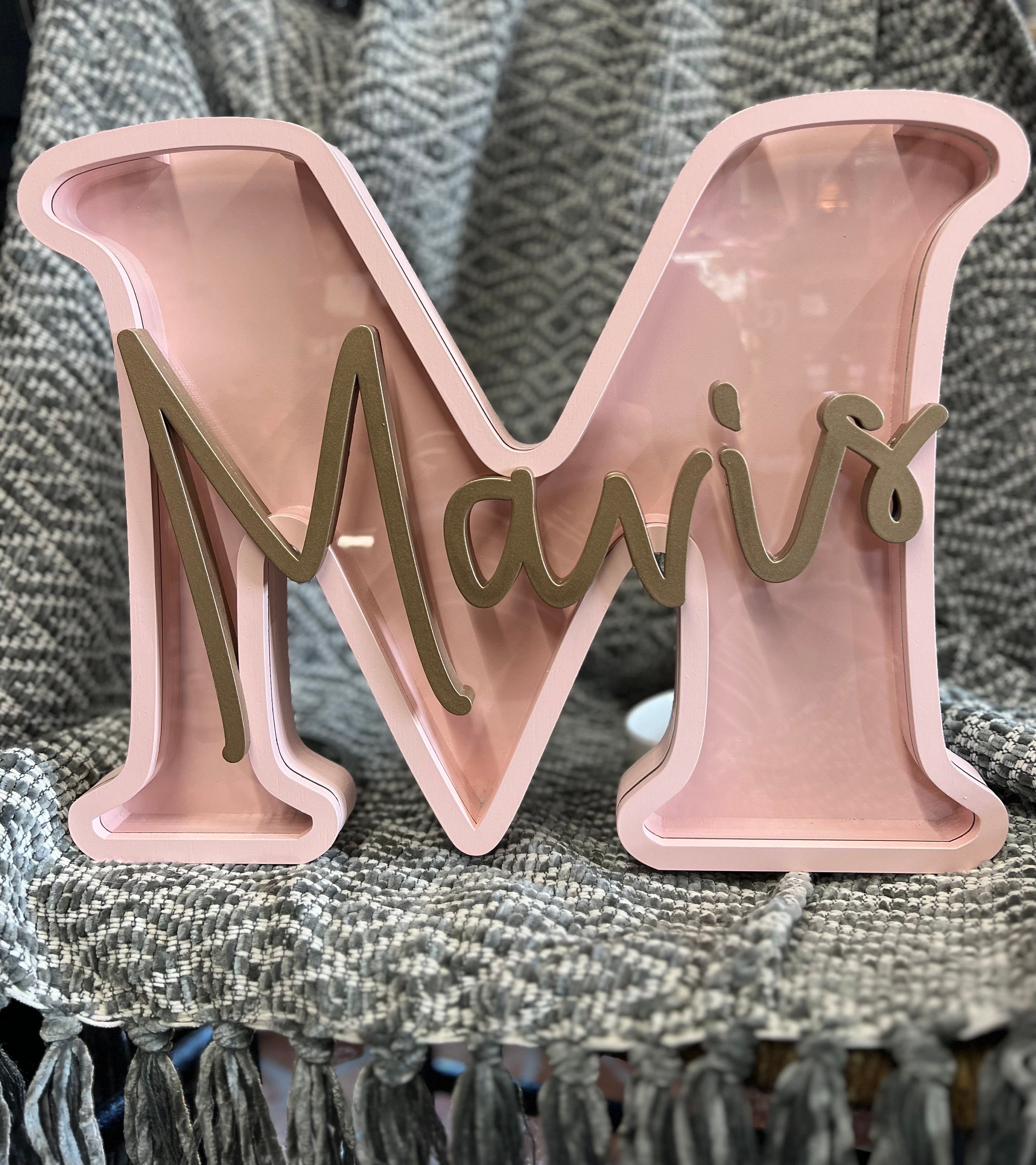 Large Initial Money Bank | Letter Piggy Bank | Wooden Money Bank ...