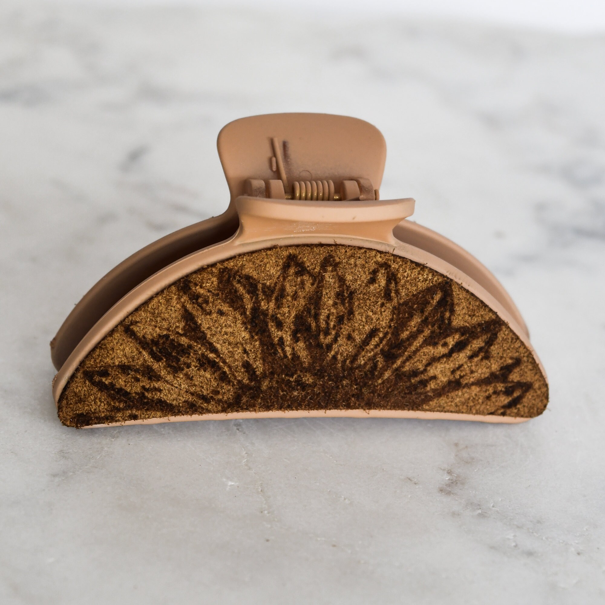 3.5" Leather Engraved Western Claw Clip - Etsy