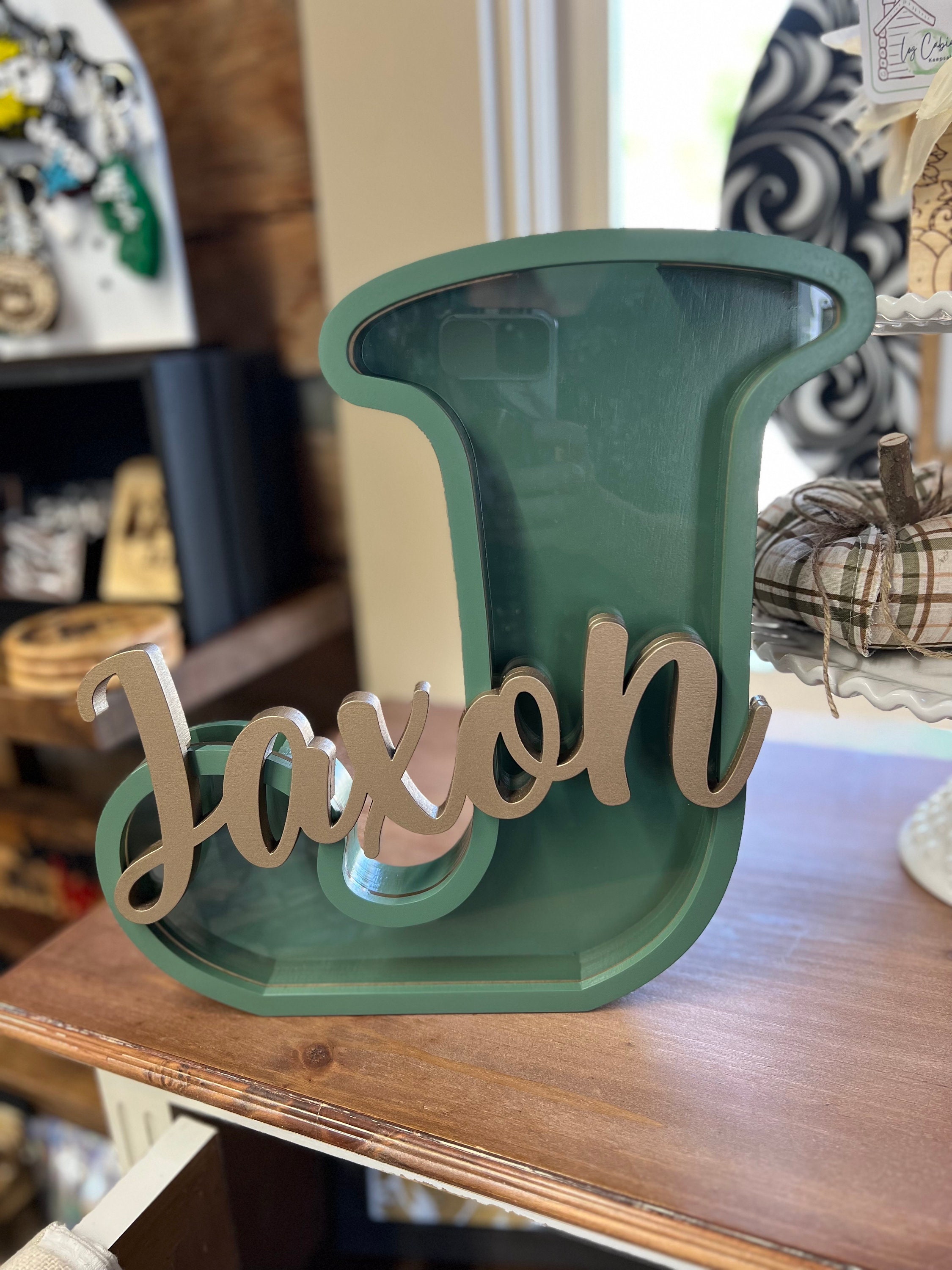 Large Initial Money Bank | Letter Piggy Bank | Wooden Money Bank ...