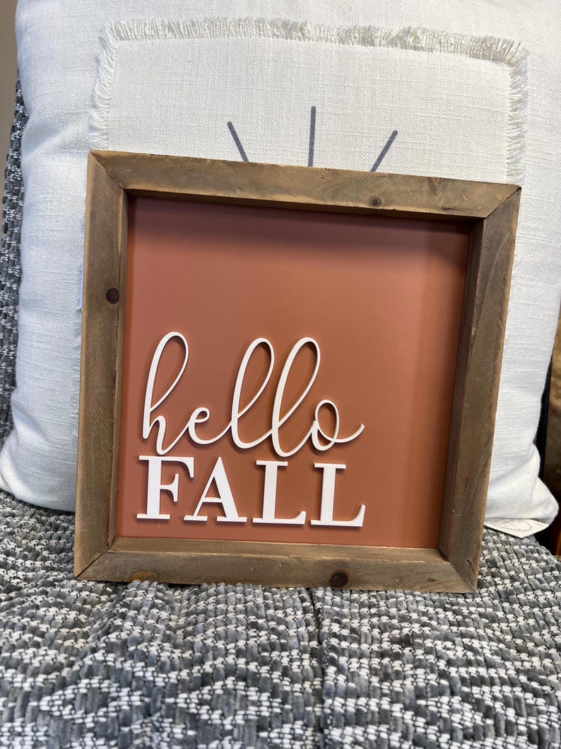 Hello Fall Wall Art -fall Decor - Handmade 3D Lettering Sign - Custom ...