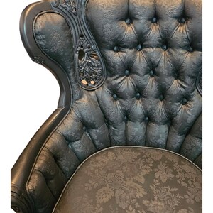 Sugar Skull Vintage Victorian Wing Back Chair French Provincial Goth ...