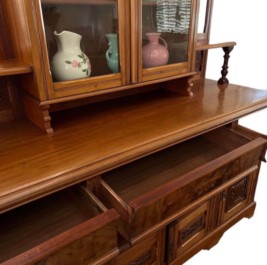 Vintage Display Cabinet Bookcase Display Case Breakfront - Etsy