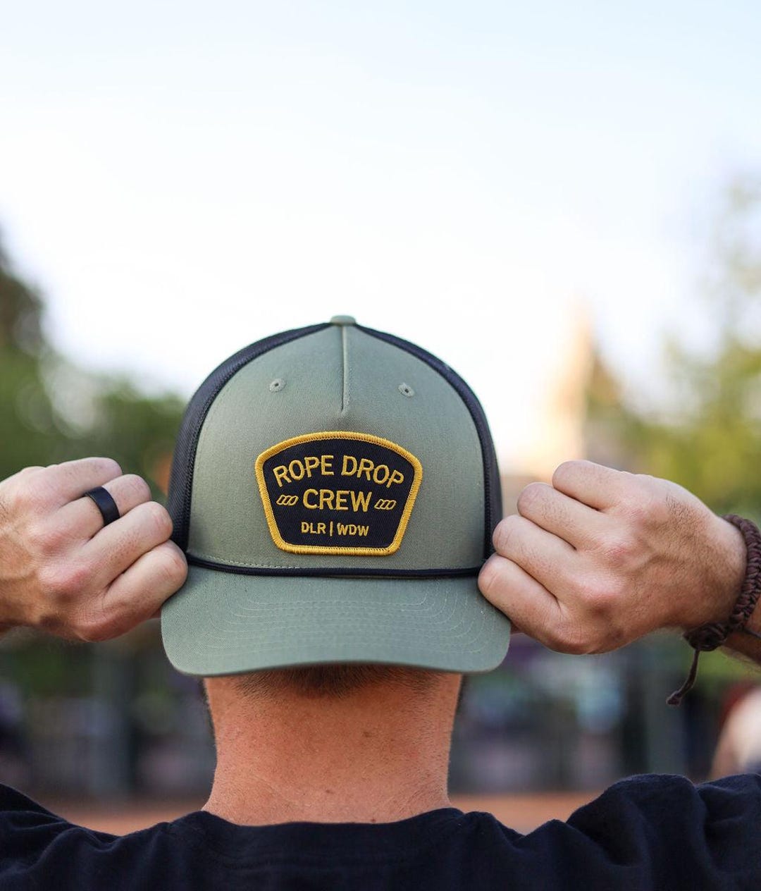 Rope Drop Crew Patch Hat- Sewn on Patch | Adult Sizes Trucker and ...