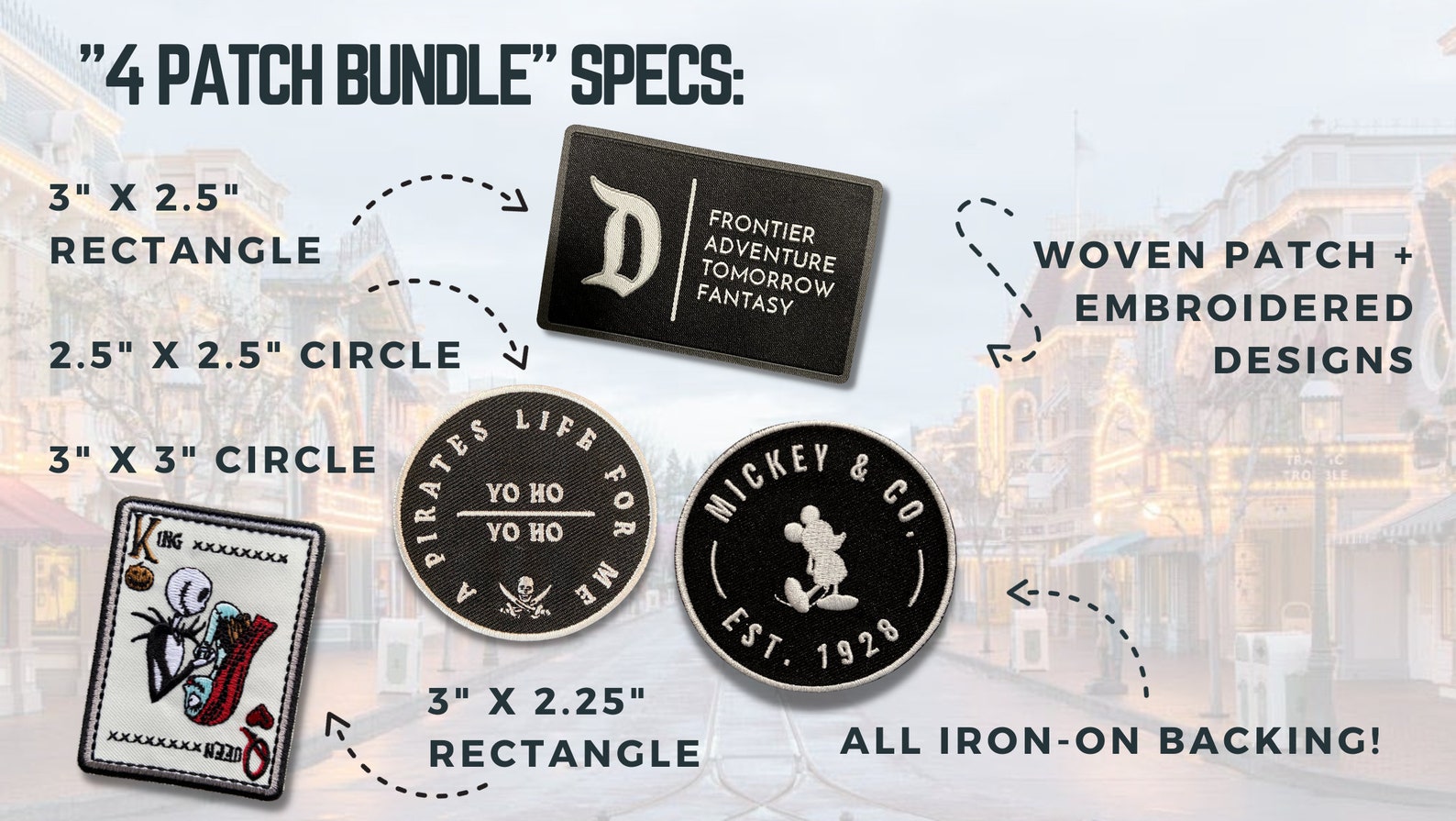 Disney Parks Patch Bundle | Mickey, Pirates, Nightmare Before Christmas ...