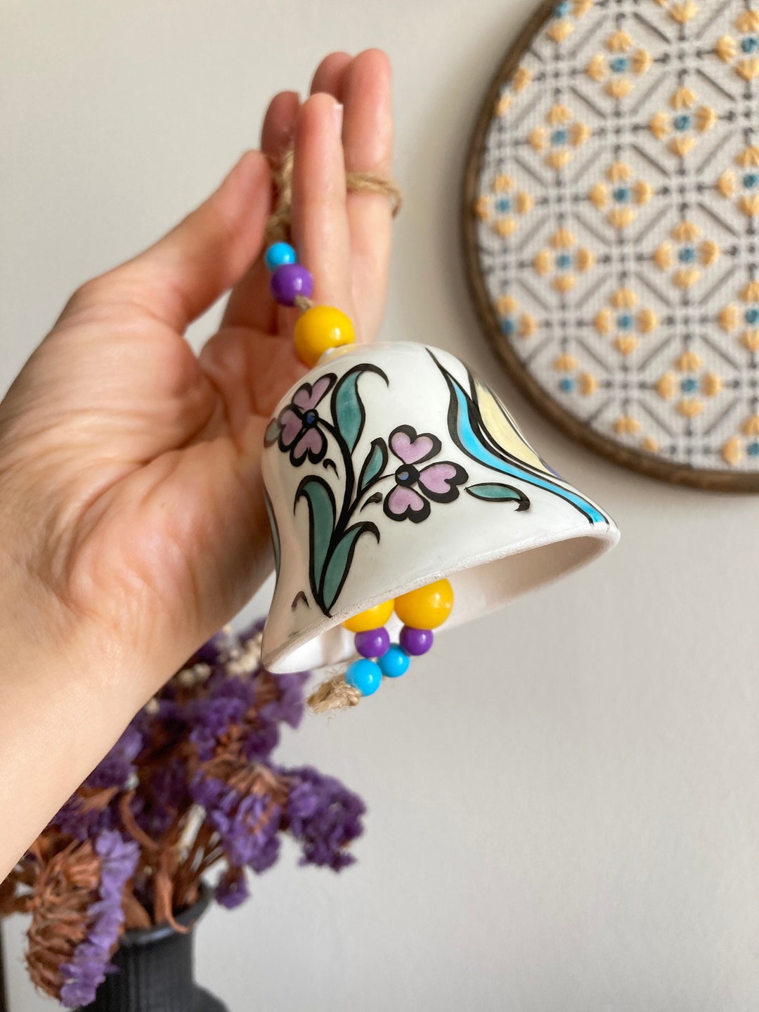 Hanging Ceramic Wind Chimes | Garden Bell | Garden Patio Decor ...