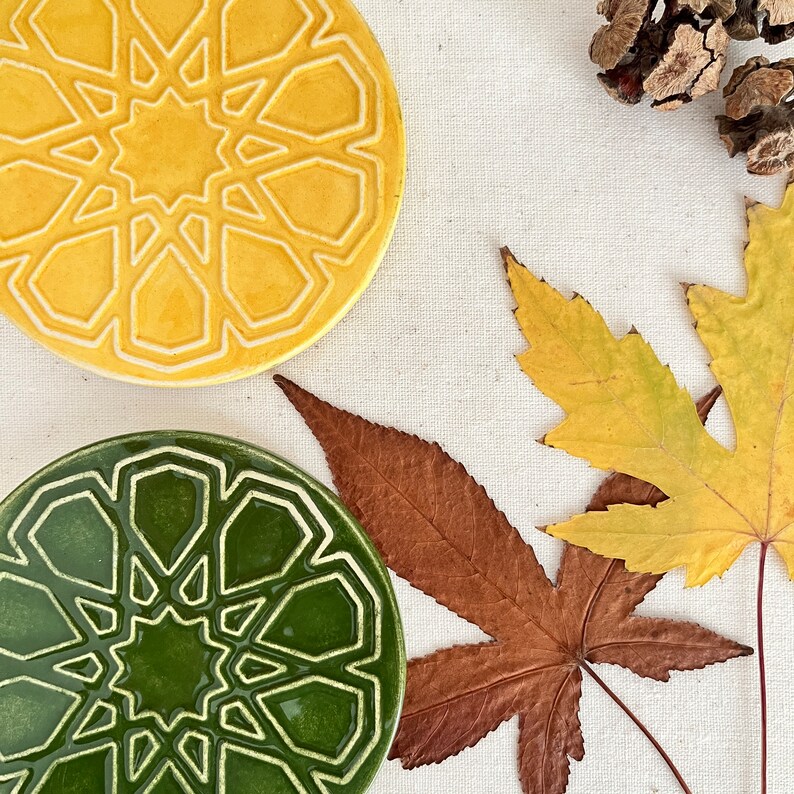 Boho Ceramic Fall Coasters: Thanksgiving Table Decor - Etsy