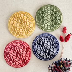 Green Ceramic Coasters | Perfect for Thanksgiving Dinner | Set of 4 or ...