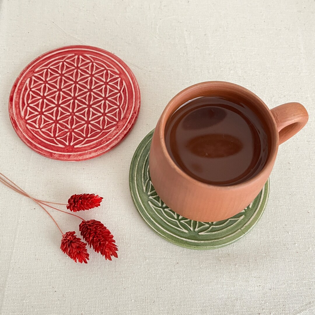 Colorful Palette Ceramic Coasters, Coffee Table Decor, New Home Gift - Etsy