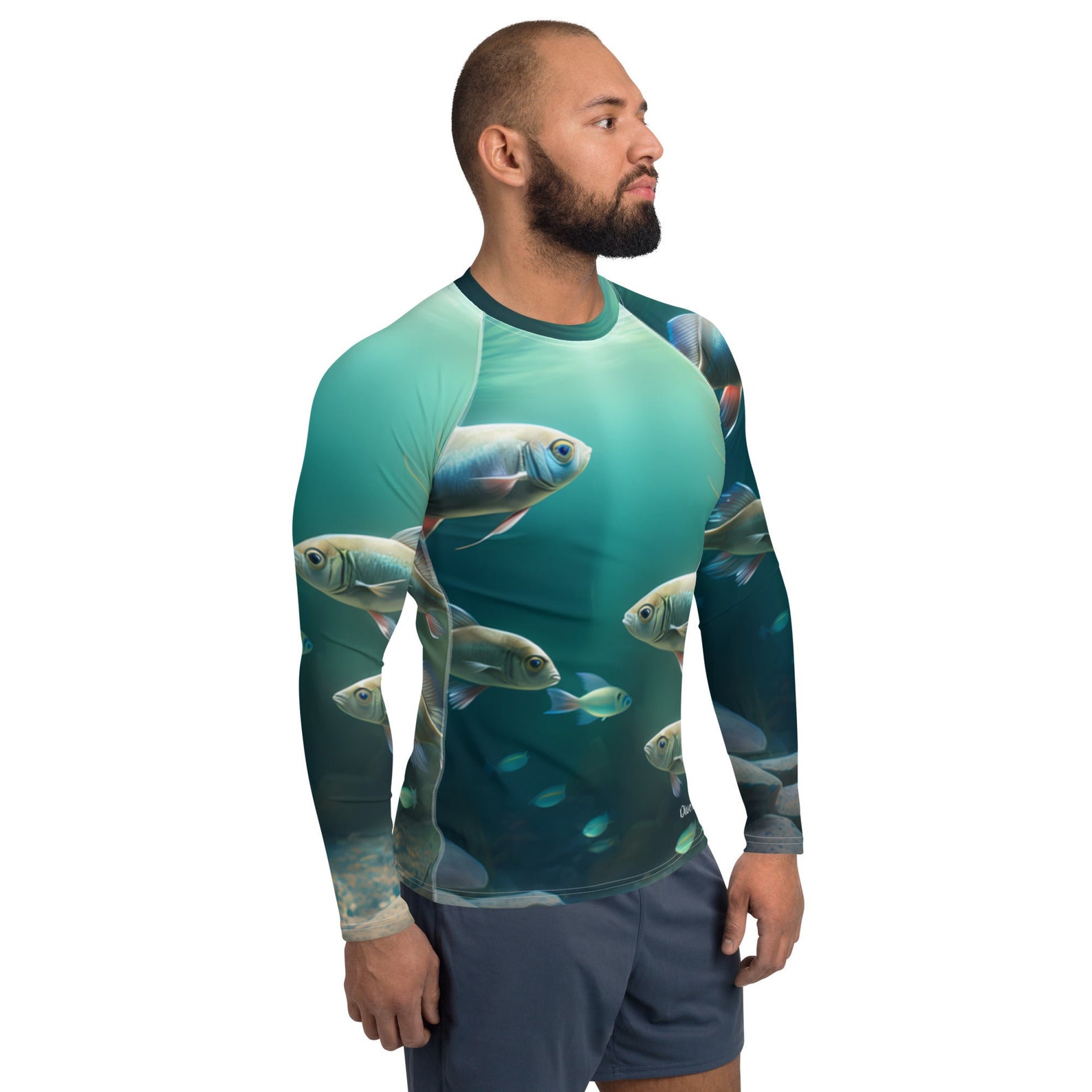 Mens School of Fish Athletic Fit Premium Rash Guard Upf 50+ - Etsy