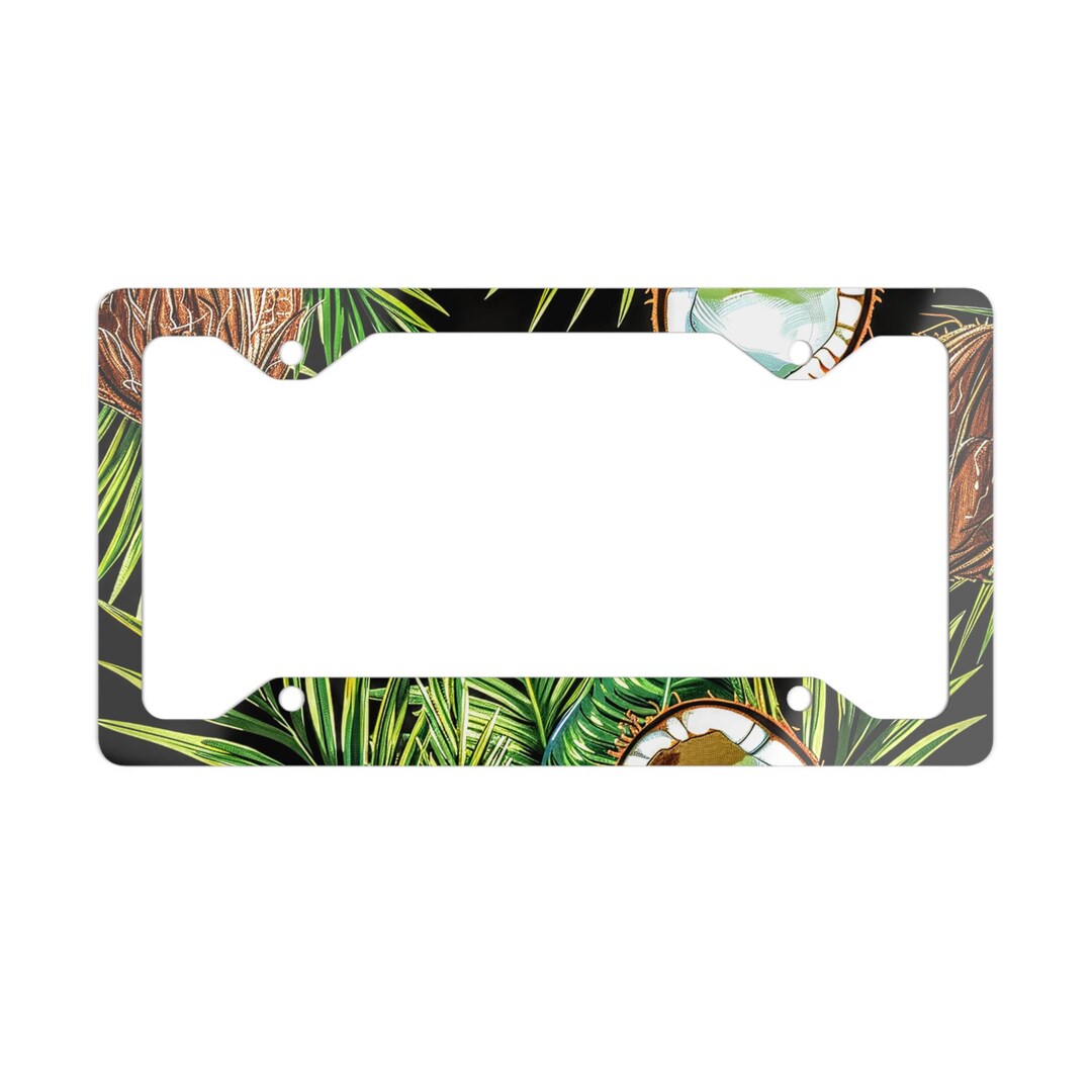 Coconut Hawaiian Metal License Plate Frame, Tropical Car Tag Holder ...