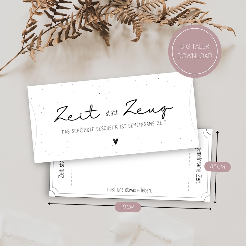 Gutschein Zeit Statt Zeug Zum Ausdrucken / Last Minute Geschenkidee ...