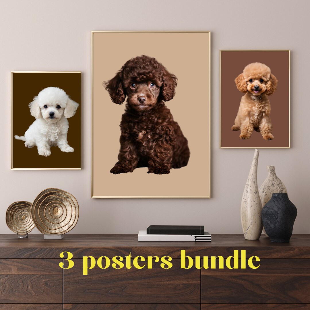 TOY POODLES BUNDLE - Wall Art - Deco - Gift Anniversary, Dog Mum Gift ...
