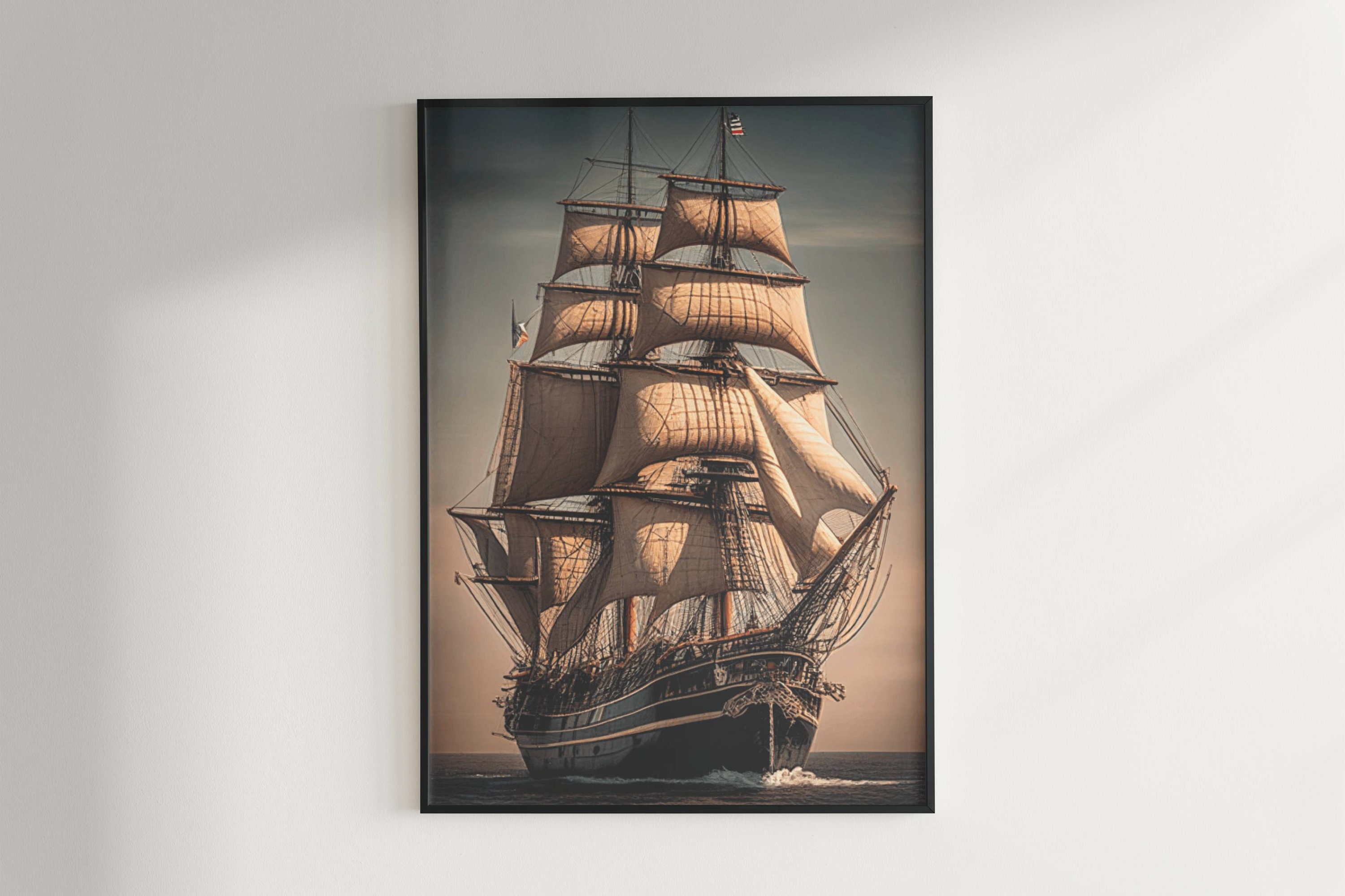Old World Tall Ship, a Bygone Era of Seafaring Adventure | Digital Art ...