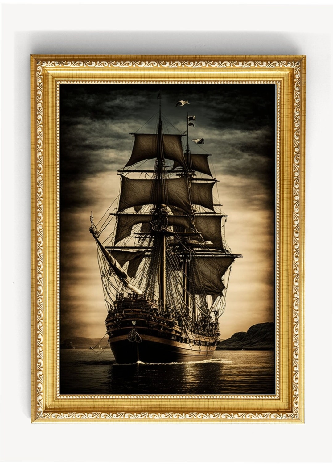Old World Tall Ship, a Bygone Era of Seafaring Adventure | Digital Art ...