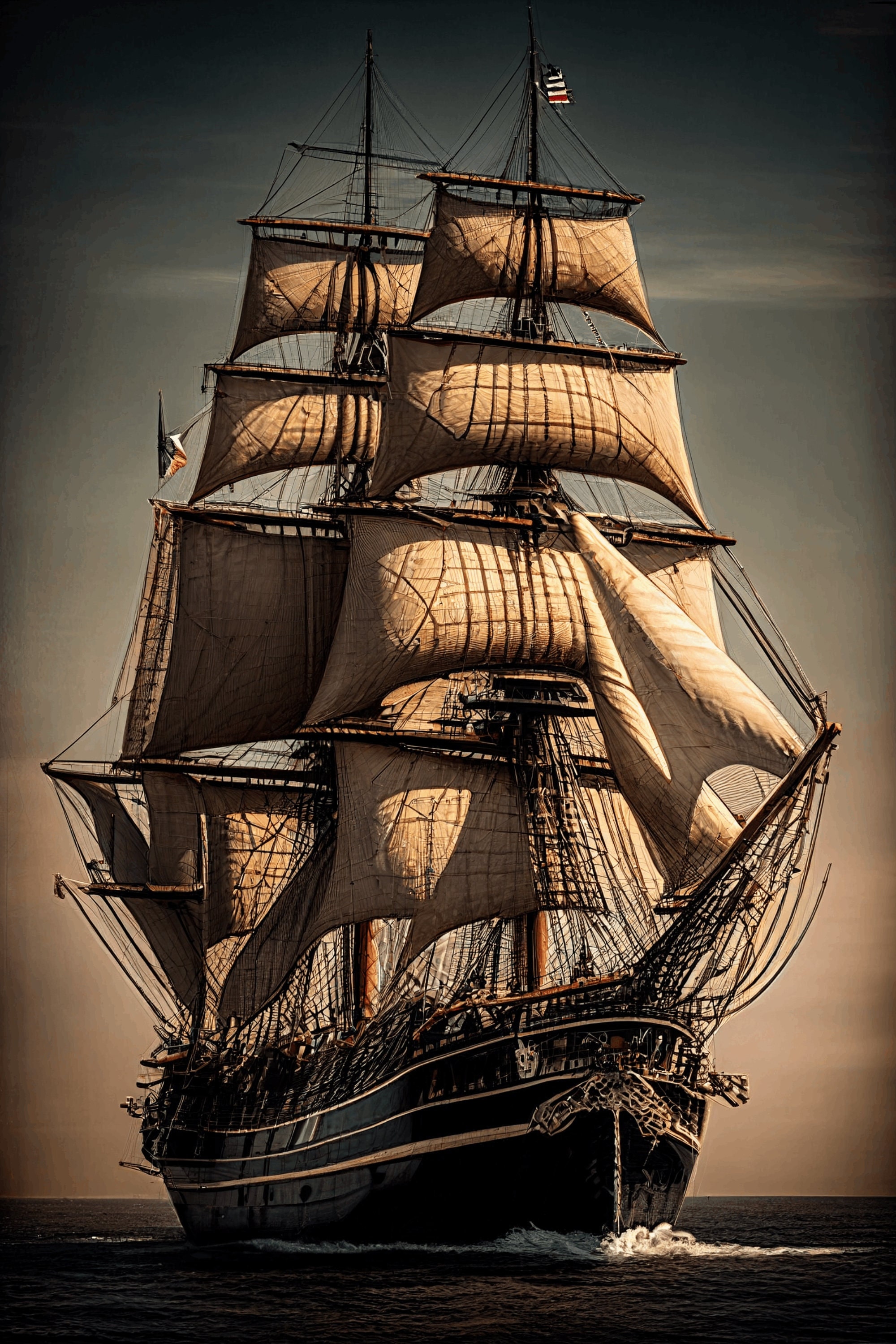 Old World Tall Ship, a Bygone Era of Seafaring Adventure | Digital Art ...
