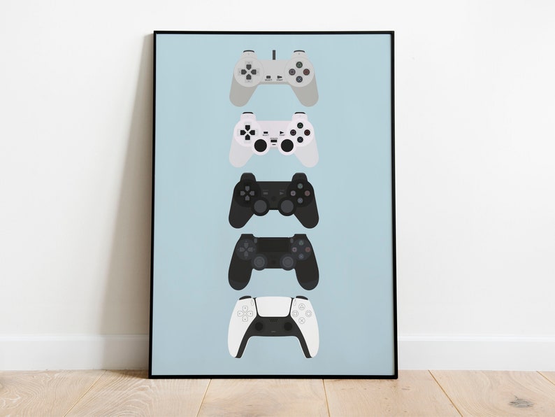 Gaming Controller Wall Art - Video Game Controllers - Retro Gaming Art ...