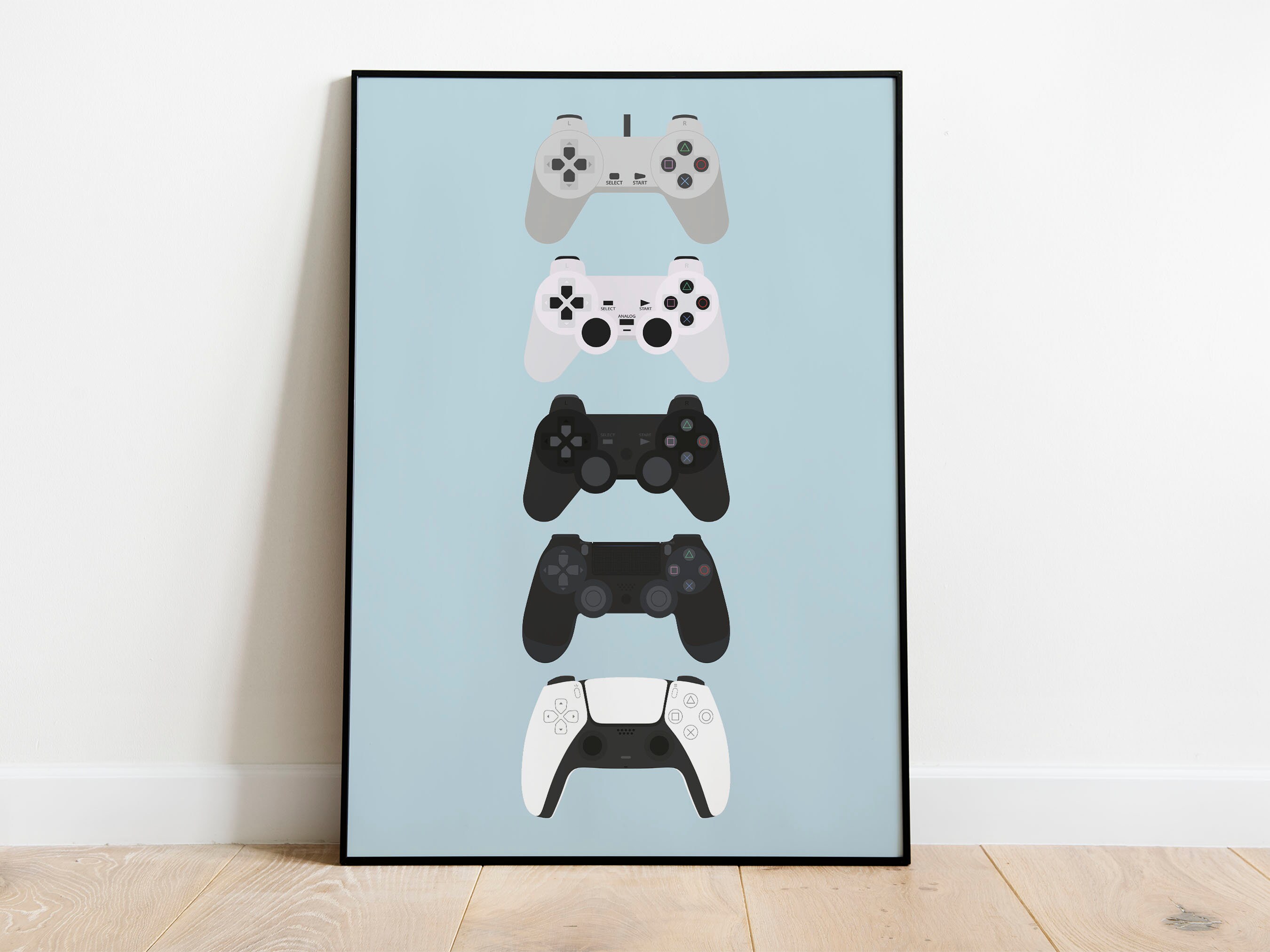 Gaming Controller Wall Art - Video Game Controllers - Retro Gaming Art ...