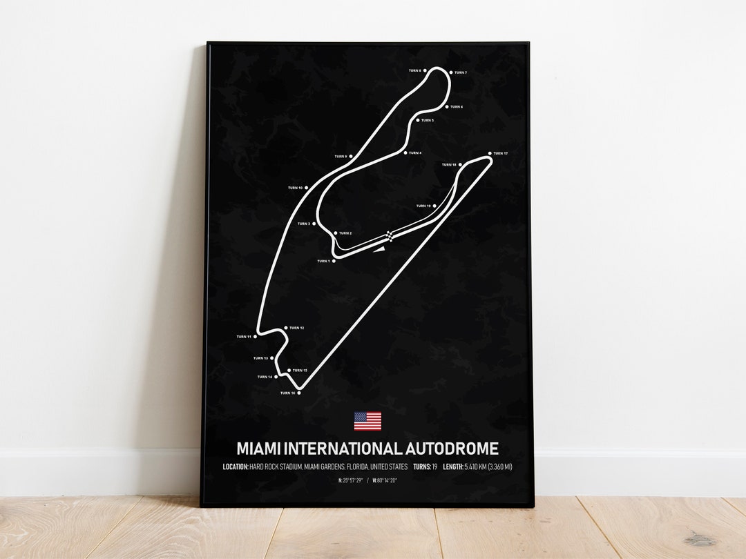 F1 Circuit Miami International Autodrome Poster - Miami, United States ...