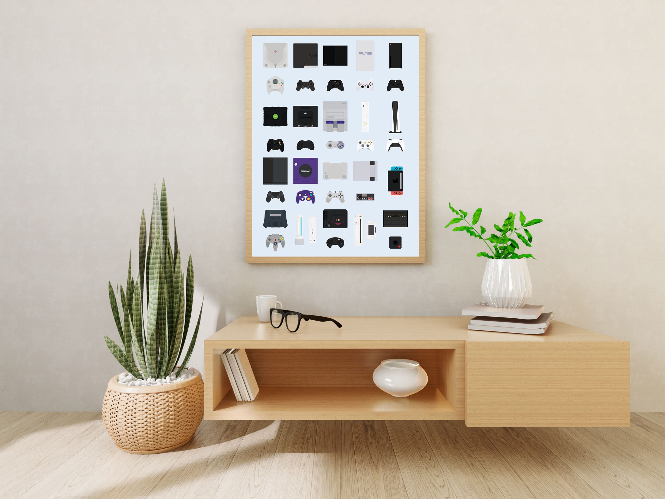 Gaming Console and Controller Poster - Video Game Console - Video Game ...