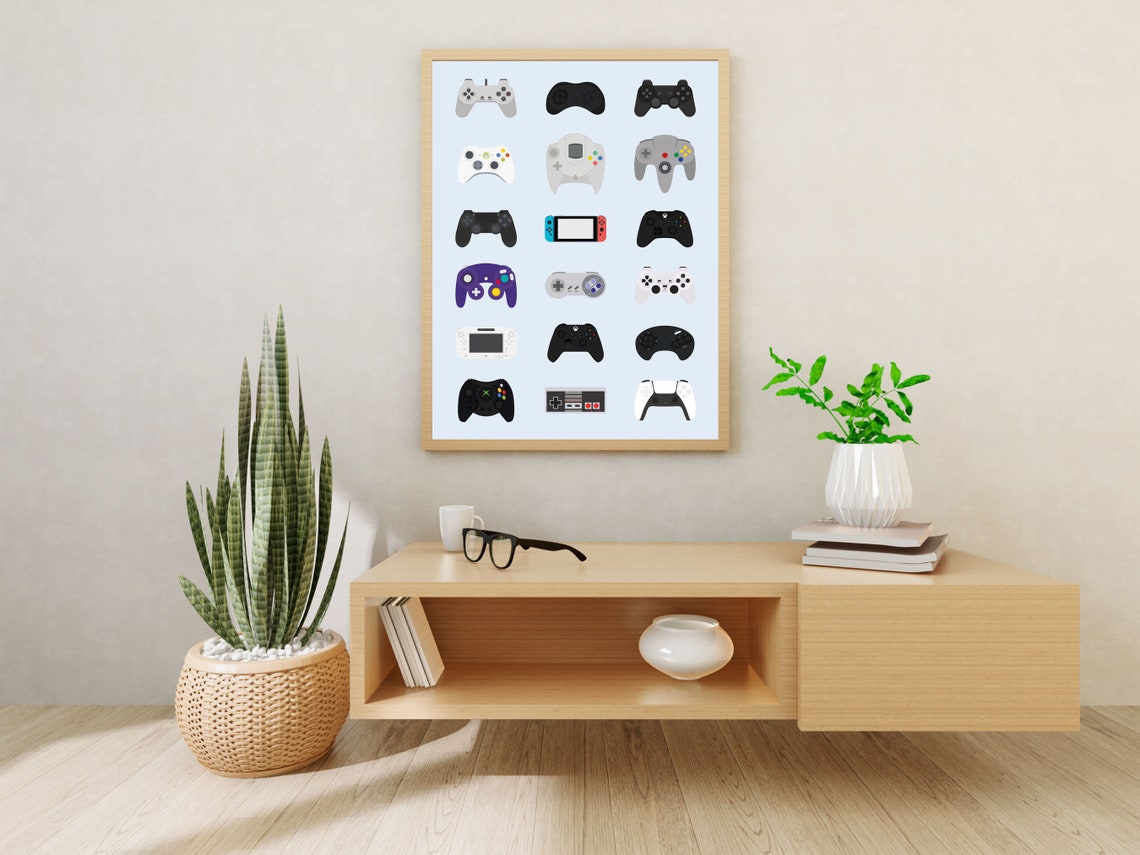 Gaming Controller Poster Video Game Controllers Game Room - Etsy