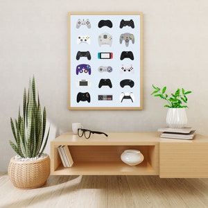 Gaming Controller Poster - Video Game Controllers - Game Room Decor ...