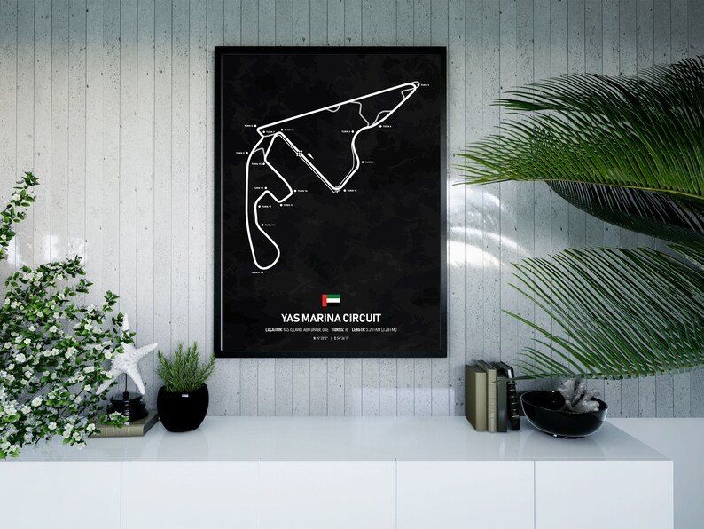 F1 Yas Marina Circuit Poster - Abu Dhabi, UAE - F1 Grand Prix Poster ...