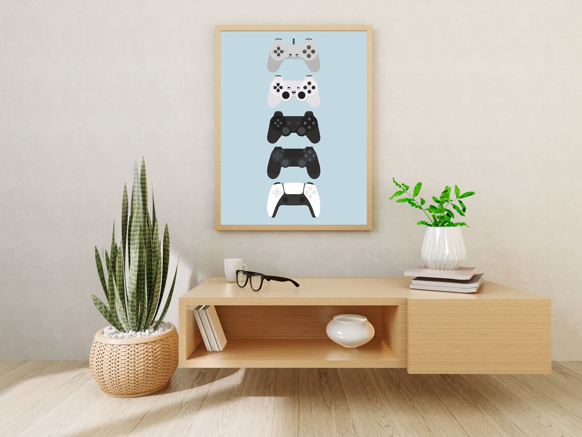 Gaming Controller Wall Art - Video Game Controllers - Retro Gaming Art ...