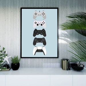 Gaming Controller Wall Art - Video Game Controllers - Retro Gaming Art ...