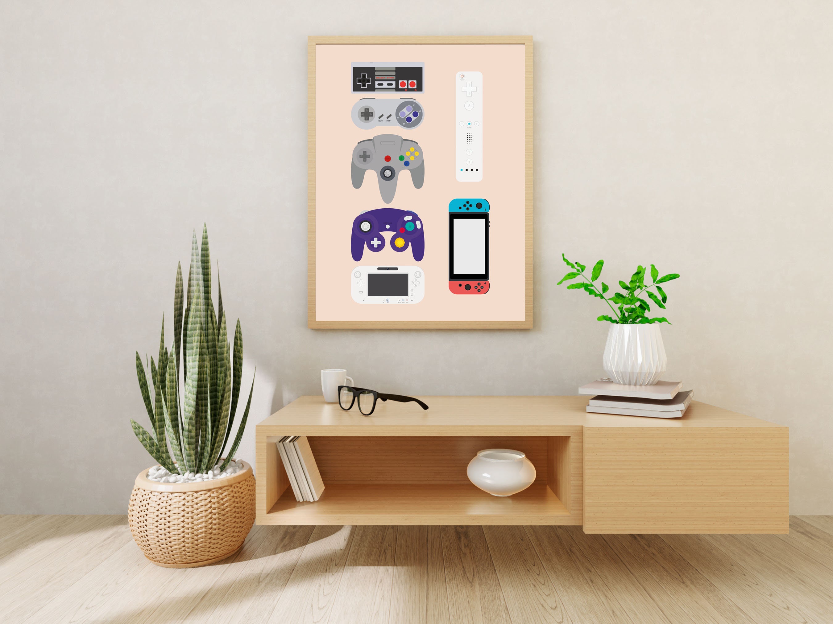 Gaming Controller Poster - Video Game Controllers - Retro Gaming Art ...