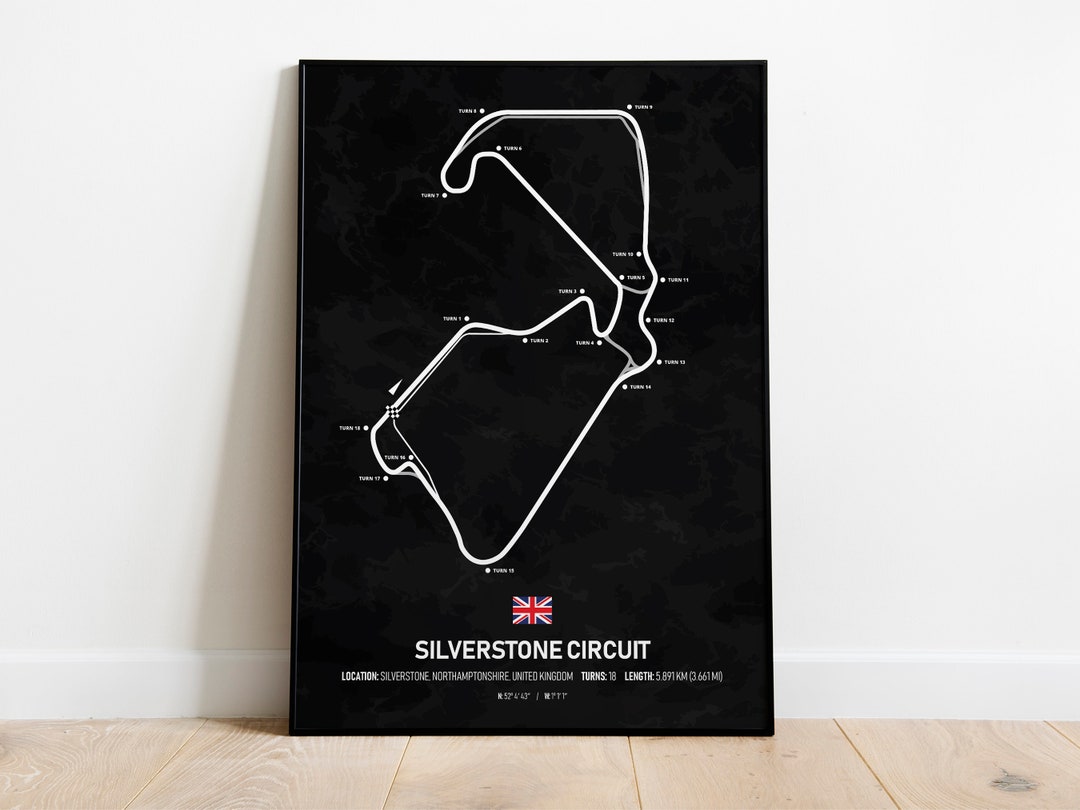 F1 Silverstone Circuit Poster - Silverstone, United Kingdom - F1 Grand ...