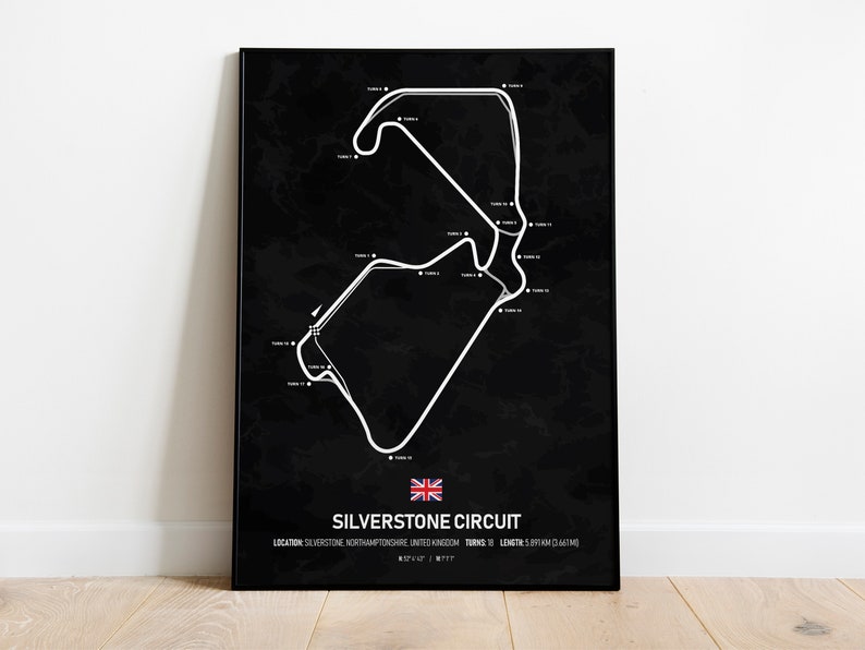 F1 Silverstone Circuit Poster - Silverstone, United Kingdom - F1 Grand ...