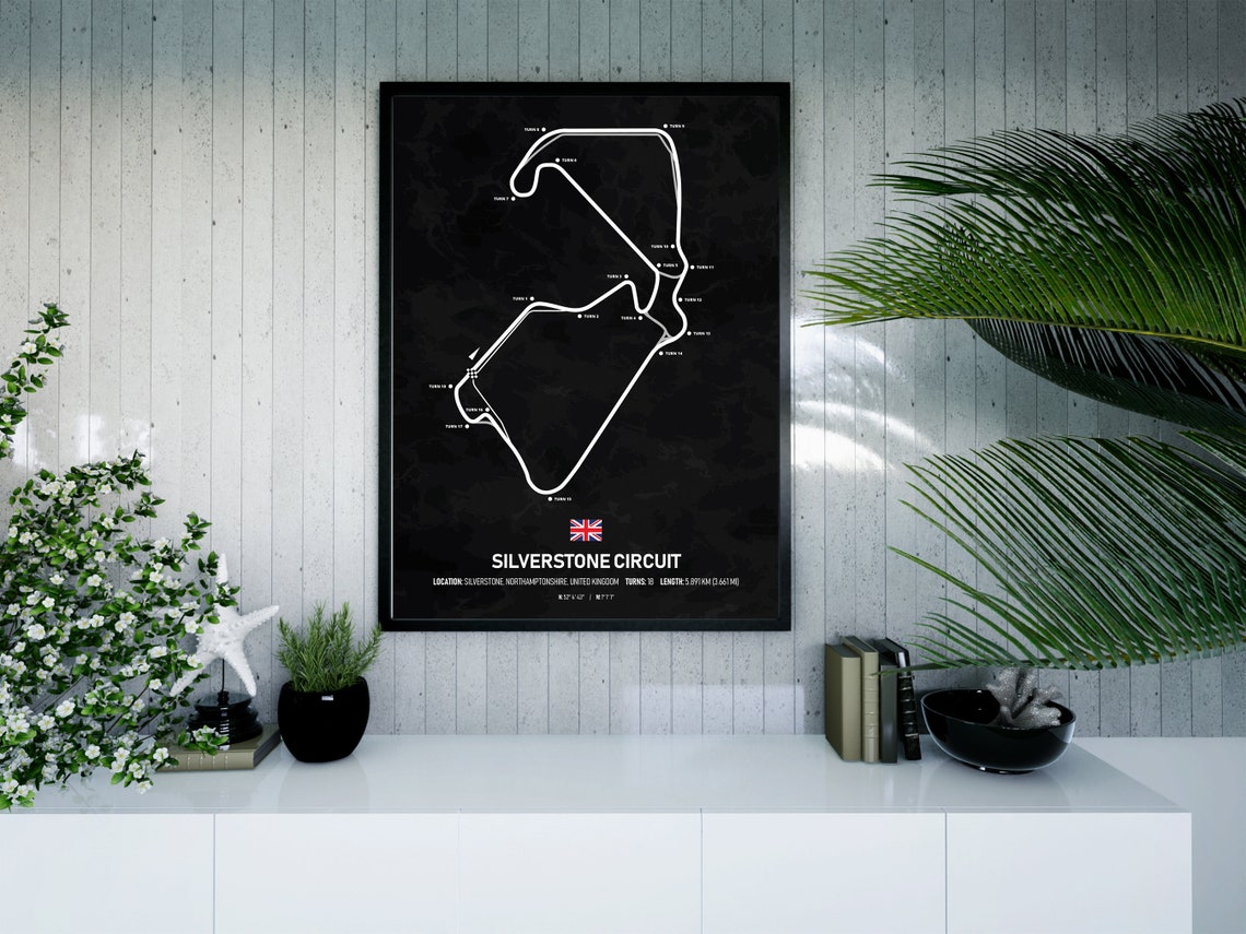 F1 Silverstone Circuit Poster Silverstone, United Kingdom F1 Grand Prix ...