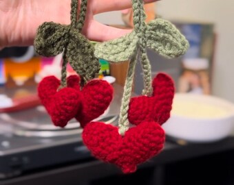 Rainbow Cherry Heart Car Charm/ Bag Charm - Etsy