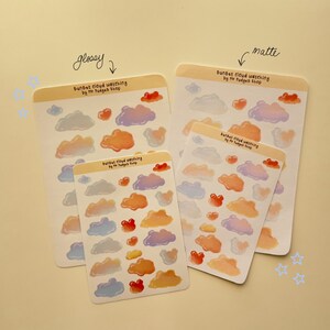 Cotton Candy Cloud Sticker Sheet – Kawaii Bear Pastel Clouds for ...