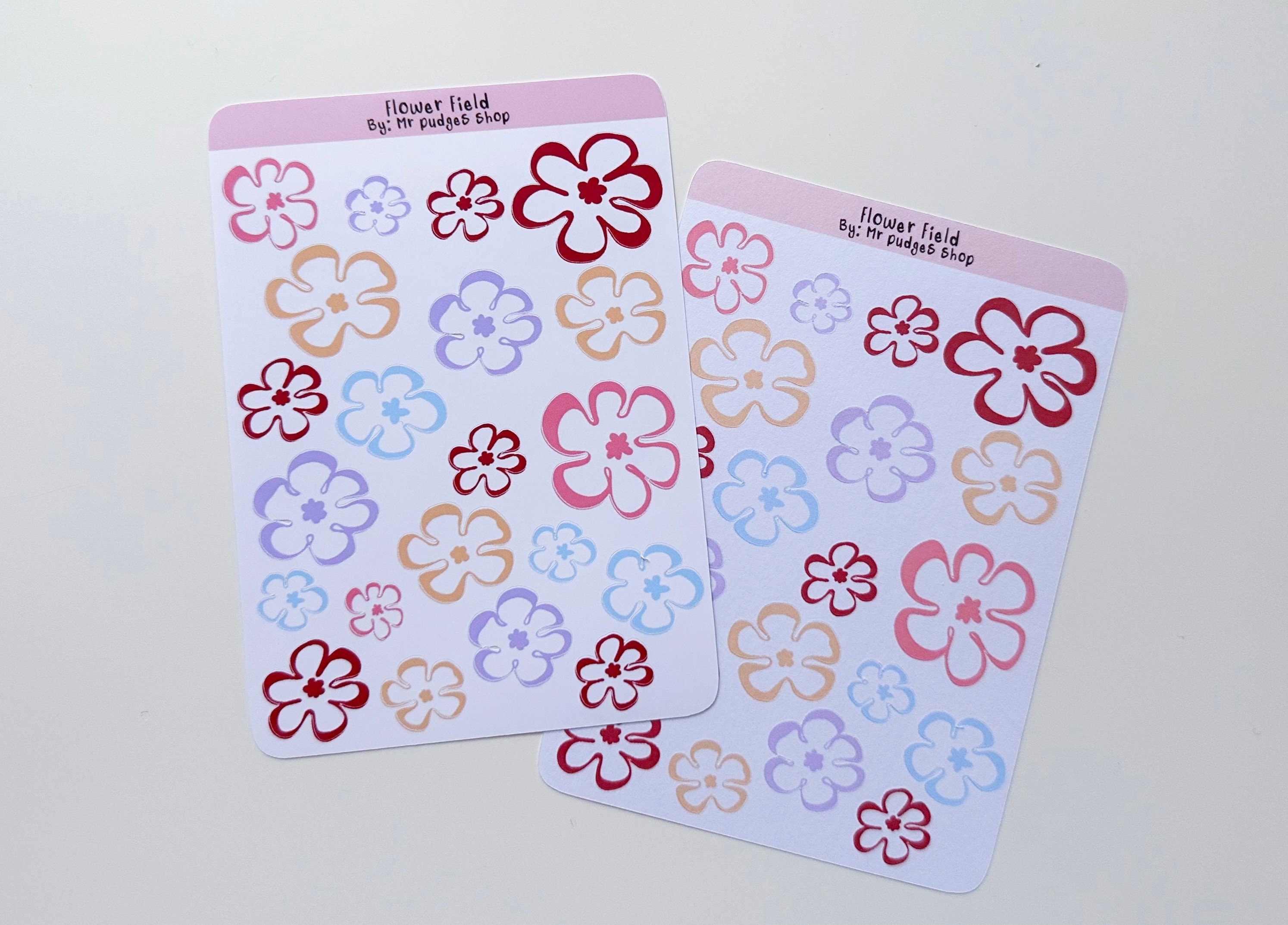 Pretty Pink Flowers Sticker Sheet for Bullet Journal, Bujo, Planner ...