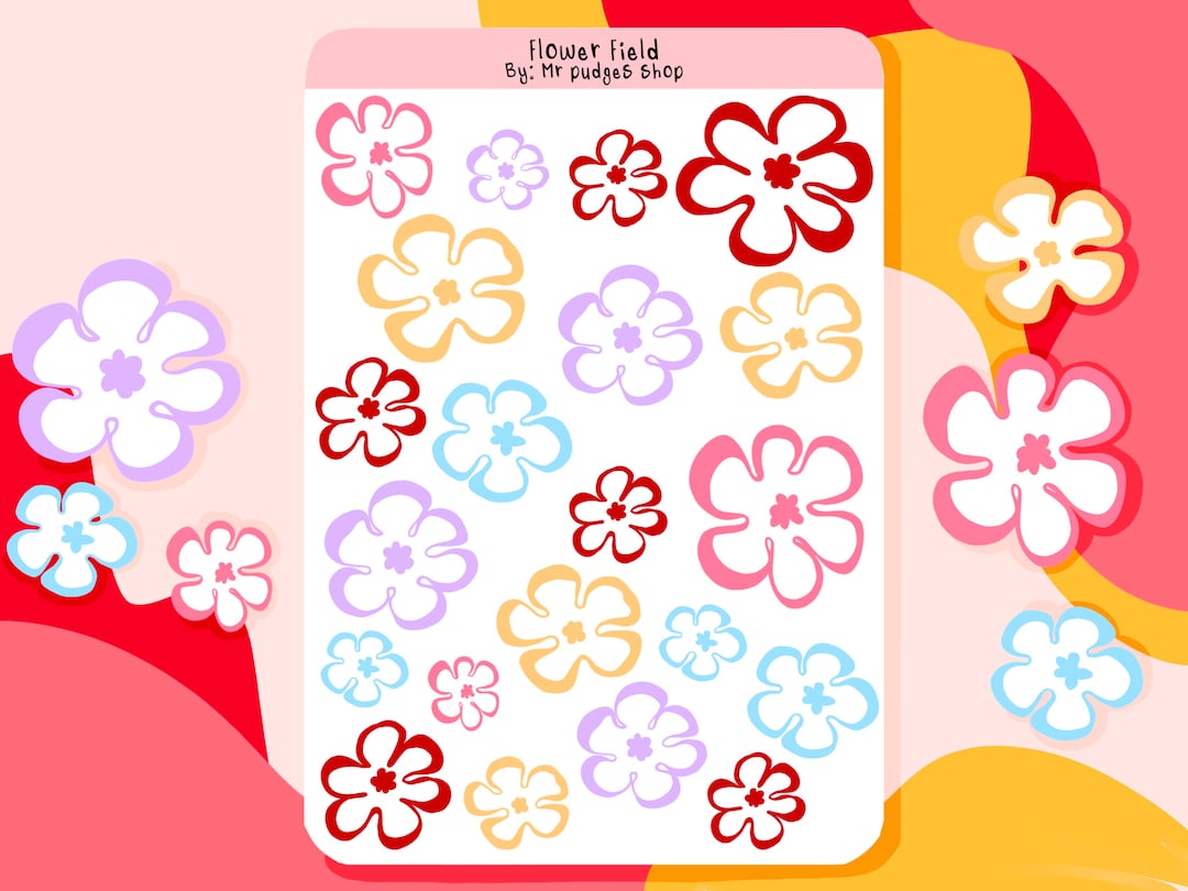 Pretty Pink Flowers Sticker Sheet for Bullet Journal, Bujo, Planner ...