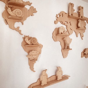 World Map Shelf, Decorative Shelf for Kids, Shelf for Animals - Etsy