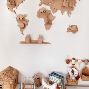World Map Shelf, Decorative Shelf for Kids, Shelf for Animals - Etsy