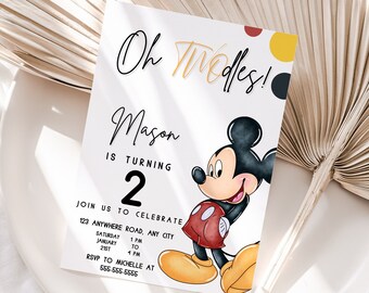 Mickey Mouse Invitation Mickey Invitation Mickey Mouse - Etsy
