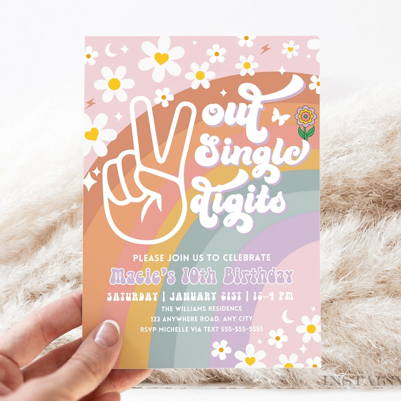 Peace Out Single Digits - Etsy