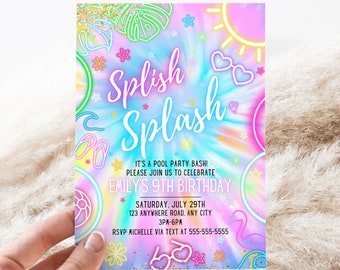 Neon Invitation - Etsy