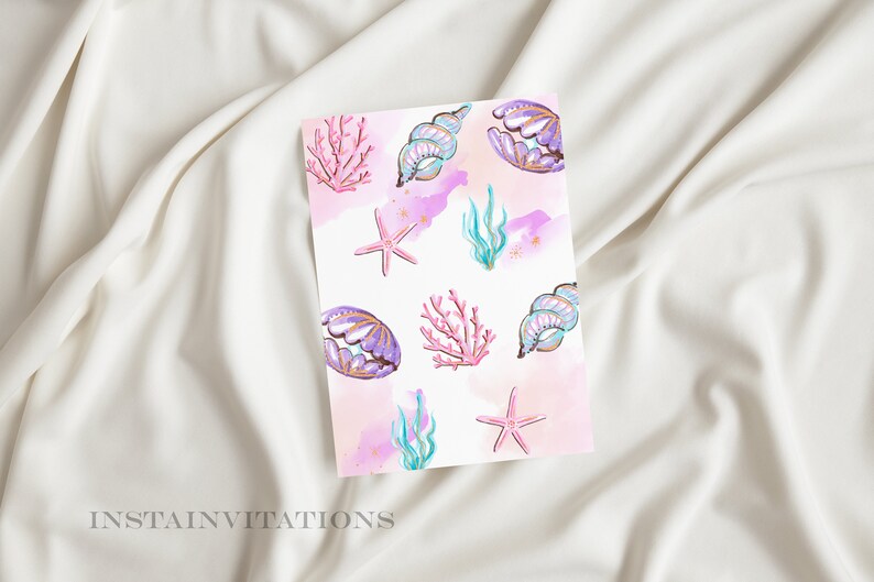 Editable Under the Sea Mermaid Birthday Invitation Under the - Etsy