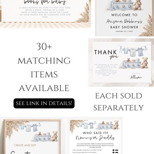 What's in Your Purse Baby Shower Game, Teddy Bear Boy Baby Shower Baby ...