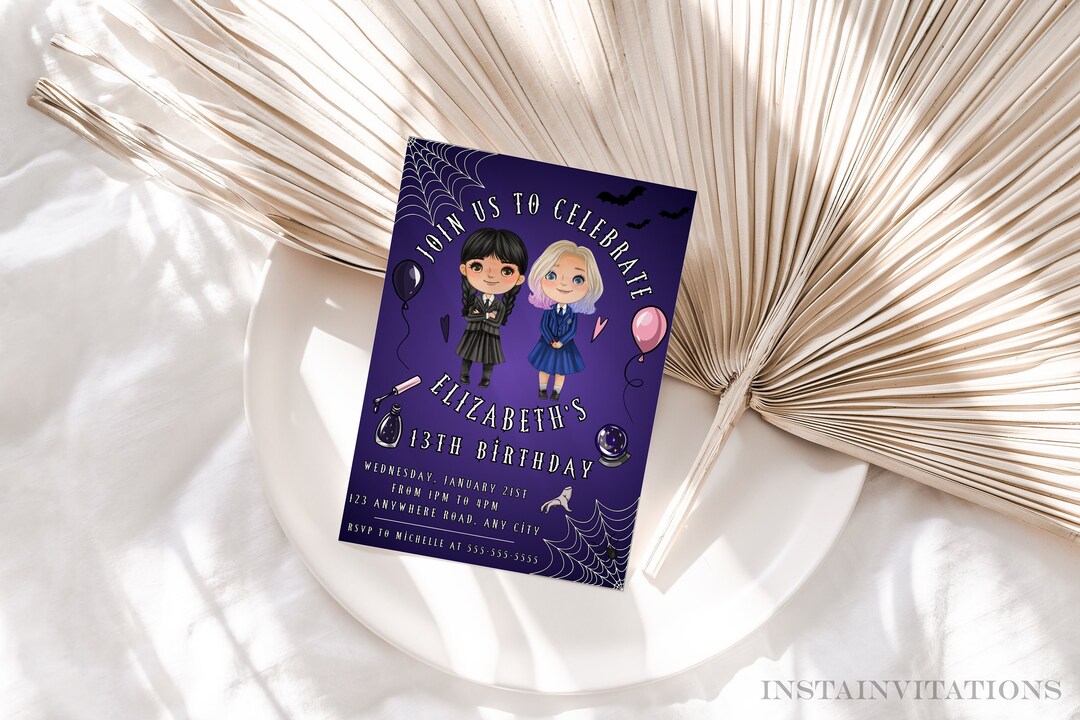 Editable Wednesday Birthday Invitation Template Birthday Party ...