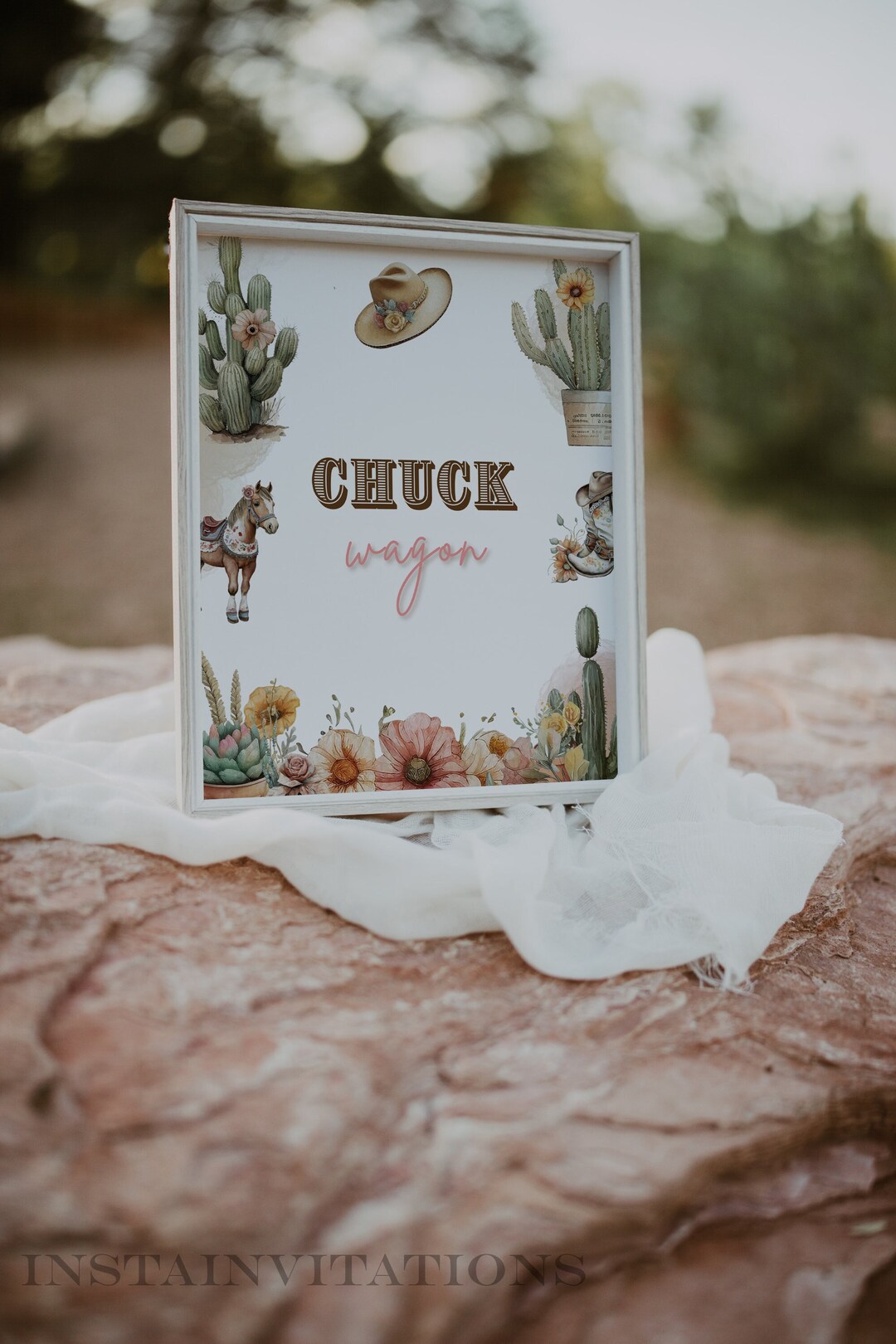 Chuck Wagon Sign Rodeo Wild West Cowgirl Birthday Shower Instant ...