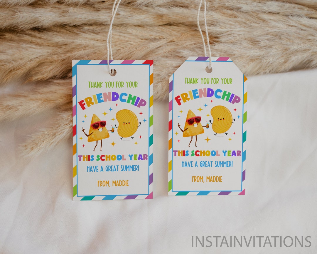 Printable End of School Year Summer Gift Tag, Thank You for Your ...
