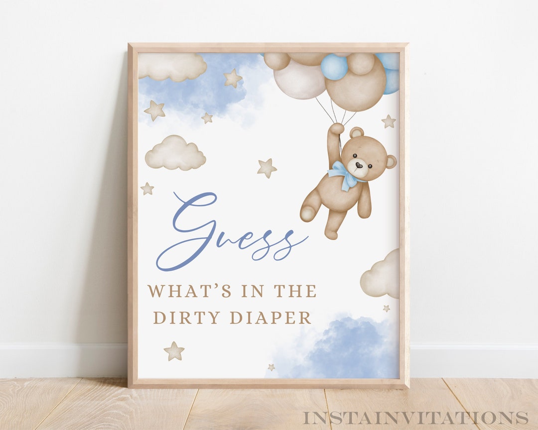 Guess What's in the Dirty Diaper Sign Teddy Bear We Can Bearly Wait ...