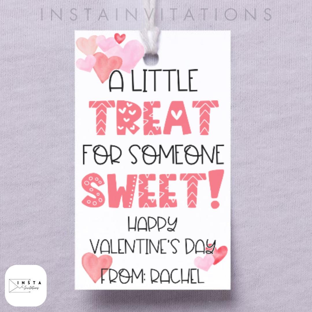 Printable Editable Valentines Classmate School Gift Tag, Valentine ...