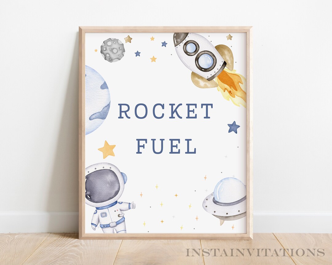 Rocket Fuel Sign First Trip Around the Sun Astronaut 1st Birthday Party ...